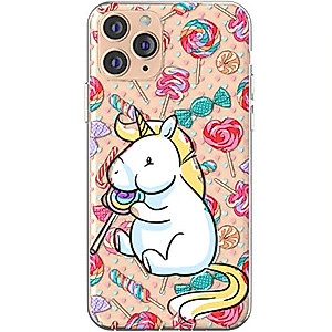 Toik Slim TPU Case for Apple iPhone 11 Pro Xs Max Xr 10 X 8 Plus 7 6s 5s SE Cover Unicorn Protective Cute Print Women Girls Funny Lightweight Clear Sweets Flexible Silicone Gift Design Chubby
