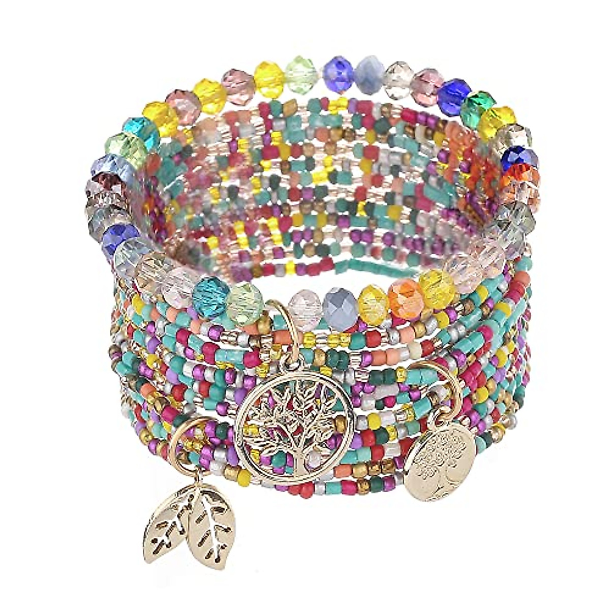 iYours 6 sets Bohemian Multilayer tassels bracelet Handmade Wrap Bracelets Bangle Jewelry Bracelets for Women (JA6-4)