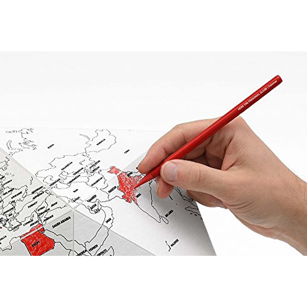 Here by Me~Personal Foldable Globe~SMALL~3 Dimensional Sophisticated Quality Graphic Paper Globe~Mark you Personal Travel Journey!