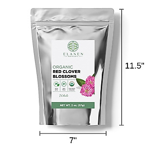 Organic Red Clover Blossoms 2 oz. (57g), USDA Certified Organic Red Clover, Red Clover Tea Organic, Red Clover Blossoms, Red Blossom Tea, Organic Red Clover Tea, Whole