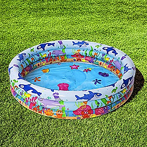 JOYIN 2 Pack 47" Baby Pool, Float Kiddie Pool, Inflatable Baby Swimming Pool with 3 Rings, Seasonal Merriment for Children, Indoor and Outdoor Water Game Play Center for Toddlers