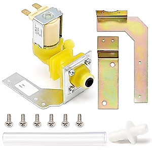 000009120 Water Inlet Valve Assembly with Brackets Inlet Tube Compatible with Manitowoc Ice Machines JC QR SD S K Series, 000008487 IH9123 33129026 Freezer Inlet Valve, 120V 60Hz Inlet Valve kit