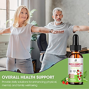 Liquid Magnesium Glycinate 500mg - Triple Complex Magnesium with Glycinate,Malate,Taurate,Chelated Magnesium for Sleep,Cramps,Cardiovascular,Blood Pressure SupportF