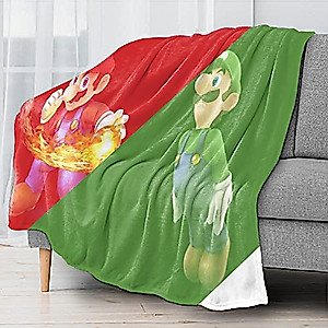 NICHIYOBI Redcap Beard Plumber Bros Game Flannel Blanket Kobayashi Tohru Kanna Lightweight Cozy Throw Blanket Warm Bed Blanket fit Sofa and Couch (05,Medium 60x50in)