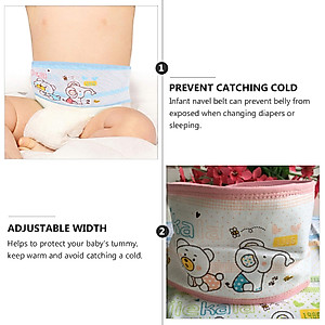 EXCEART 4pcs Baby Umbilical Hernia Belt Baby Belly Button Cord Band Infant Belly Wrap Adjustable Navel Belly Band