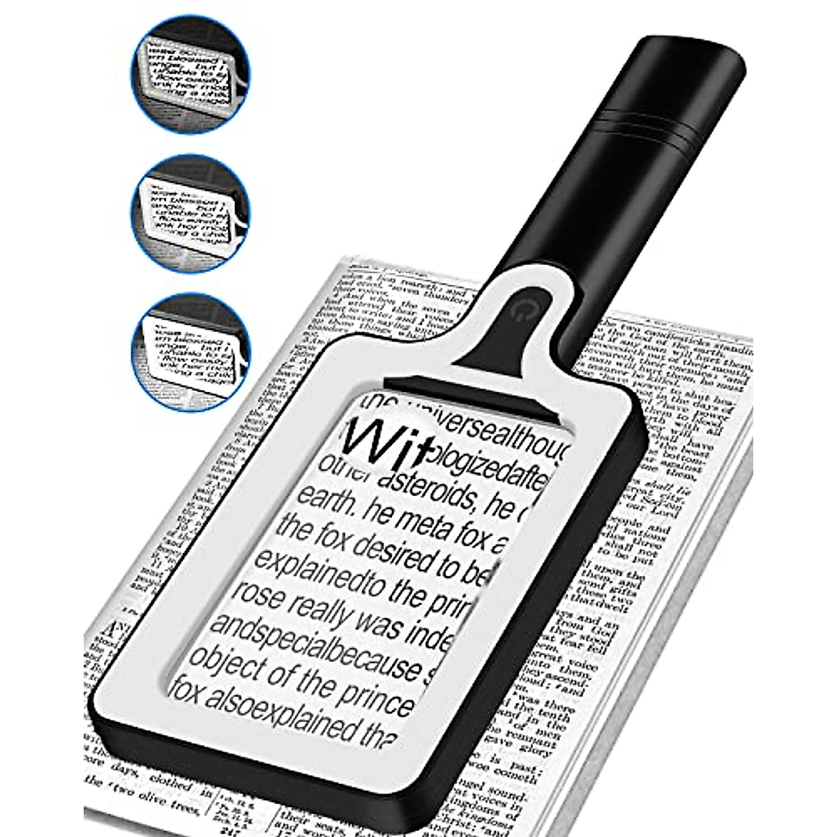 Magnifying Glass with 50 LED Light - 3X 10X Handheld Magnifier Rectangular Magnifying Glasses with Touch Switch Reading Magnifiers for Seniors Books Small Print Coins Exploring Crafts