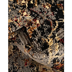 Unique Loom Saturn Collection Area Rug - Ion (5' 3" x 7' 10" Rectangle, Blue/ Black)