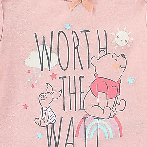 Disney Dumbo, Princess Or Winnie the Pooh Girls 3 Pack Bodysuit for Newborn and Infants