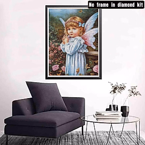 Sheehow 5D Diamond Painting Kits for Adults Butterfly Angel, Full Drill Diamond Art Girl, Gem Pictures Paint by Numbers Art, DIY Cross Stitch Jewel Art Rhinestone Craft for Home Wall Decor 12X16 inch