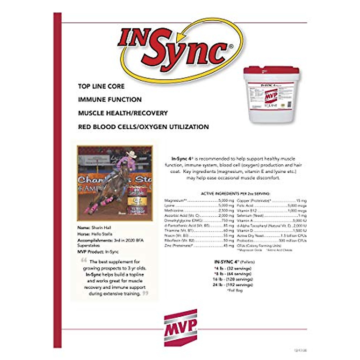 Med-Vet Pharmaceuticals in-Sync (16lb) for Muscle Health/Recovery in Horses…