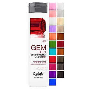 Celeb Luxury Gem Lites Ruby Red Colorditioner, Color Depositing Conditioner with Bondfix Bond Rebuilder, Semi Permanent Hair Colour Glaze, Maintains and Refreshes Red and Deep Red Tones