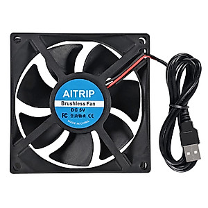 AITRIP 2PCS 80mm USB Fan 5V Brushless 8025 80x25mm for Cooling DIY PC Computer Case 3D Printer CPU Coolers Radiators