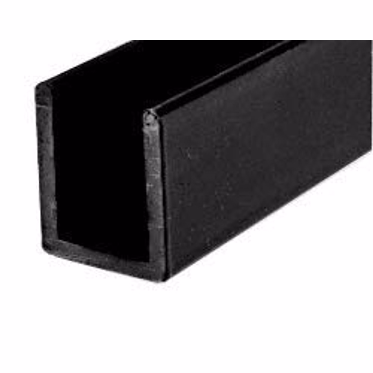 Brixwell SDCD38BL-CCP36 Black 3/8" Fixed Panel Shower Door Deep U-Channel - 36"