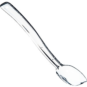 Carlisle FoodService Products Plastic Solid Spoon, 9 Inches, Clear