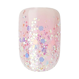 KISS imPRESS Press-On Manicure Halloween, Pink, Short Length, Square Shape, PureFit Technology, Chip Proof, Smudge Proof, Waterproof, Prep Pad, Mini Nail File, Manicure Stick & 30 Fake Nails