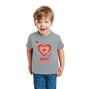 Wild and Happy Heart with Arrow Shirt for Toddler Boys in Grey 4T