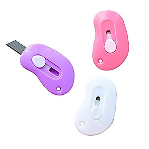 Olpchee Mini Retractable Utility Knife Letter Opener Portable Box Paper Cutter Touch Knife (Random Color) (3Pcs)