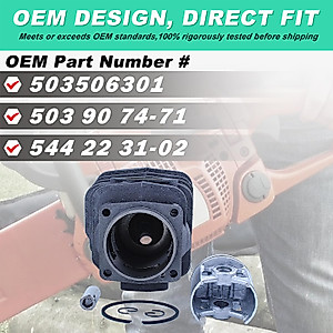 Adefol 54mm Cylinder Piston Carb 30pcs Kit for Husqvarna 288XP 181 281 288 Chainsaw with Intake Manifold Decompression Valve Choke Rod Chain Bar Plate Replacement Parts for 503506301 503 90 74-71