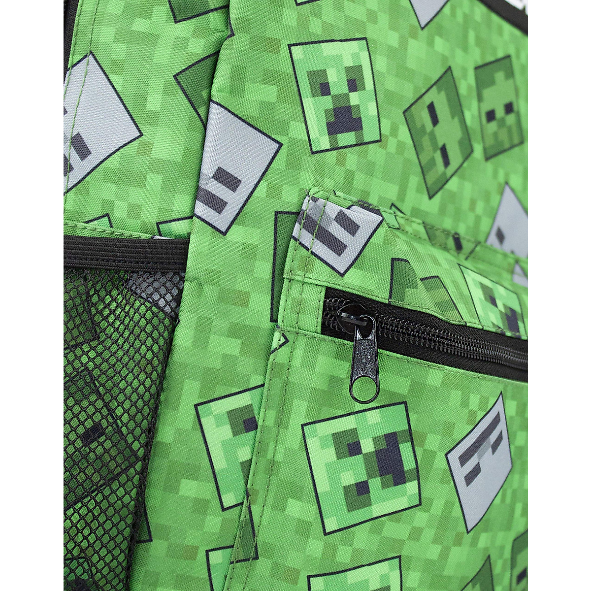 Minecraft Backpack Creeper 4 Piece Kids Green School Rucksack Set