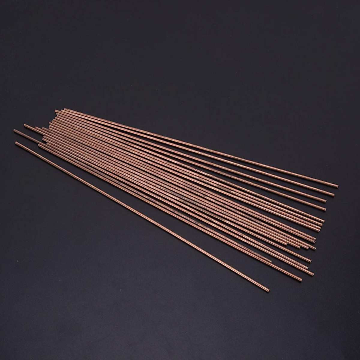 Oumefar 20Pcs Round Copper Welding Rod Phosphor Copper Round Welding Rod Welding Consumables 25cm for Air Conditioner Refrigerators