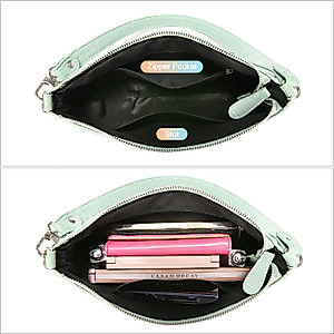 Loiral Shoulder Bags for Women, Retro Classic Tote HandBag Crocodile Pattern Clutch Purse with Zipper Closure, Light Green