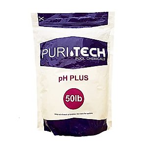 Puri Tech Chemicals pH Plus 50lb Resealable Bags for Swimming Pools & Spas pH Increaser Up Balancer 100% Sodium Carbonate Increases pH & Chlorine Effectiveness