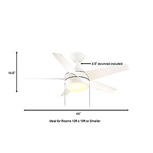 Home Decorators Collection 51566 Windward 44 in. LED Indoor Matte White Ceiling Fan