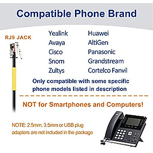 Wantek Phone Headset with Microphone Noise Cancelling, RJ9 Office Telephone Headsets Compatible with Yealink T20P T21P T26P T23G T46G T48G T42S T46S Avaya 1608 9608 9611 Grandstream Panasonic Snom