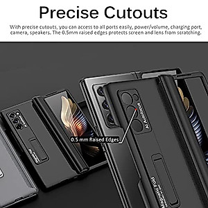 Miimall Galaxy Z Fold 2 Case with Kickstand, Magnetic Hinge, Hard PC Bumper Protection - Black