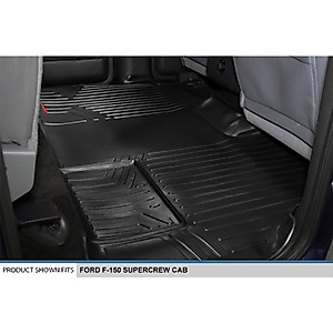 SMARTLINER Custom Fit Floor Mats 2 Row Liner Set Black for 2011-2014 Ford F-150 SuperCrew Cab
