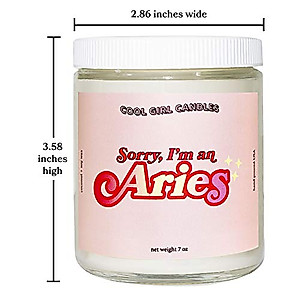 Cool Girl Candles | Aries Zodiac Candle | All Natural Coconut Soy Wax | Best Strong Scented Candles for Home Fragrance | Clean Burning | Aesthetic Décor| Astrology Horoscope Funny Gifts | 8.5 fl oz