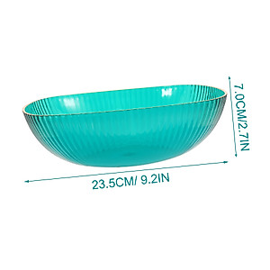 Fish Bowl Home Entertaining Fruit Bowl Plastic Dessert Bowls Large Serving Bowl with Gold Trim Fruit Basket Vegetable Bowl Snack Candy Bowl Dried Fruit Tray for Kitchen Candy Dish