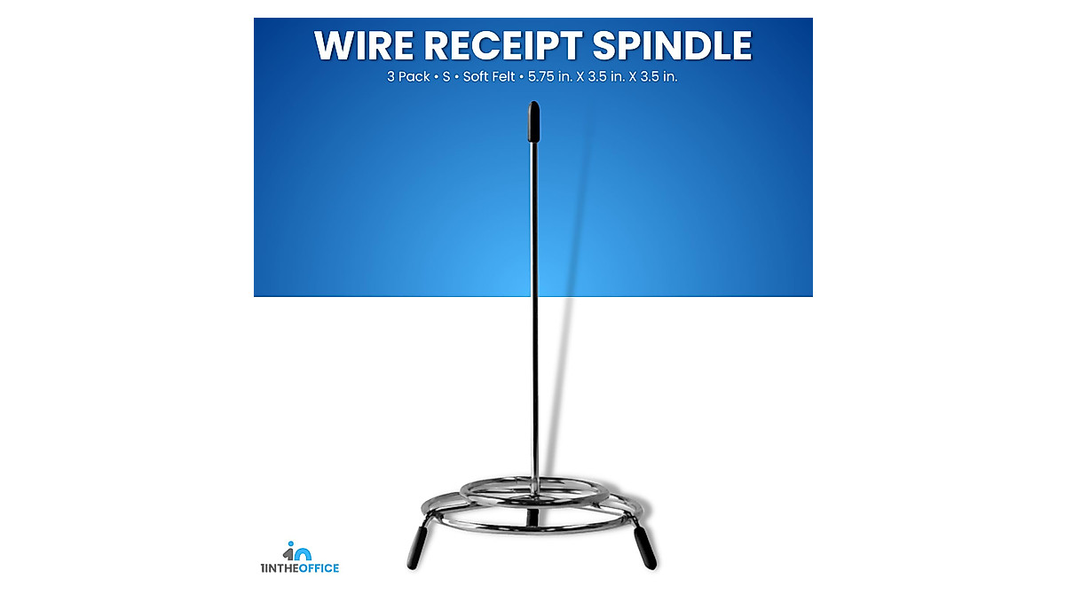 1InTheOffice Wire Receipt Spindle 3-Pack - Chrome Holder