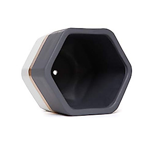 Mkono Ceramic Flower Pots for Indoor Plants 6 Inch and 4.8 Inch Modern Decorative Planters, Set of 2 Geometric Gardening Pots with Drainage for All House Plants (Plants NOT Included)