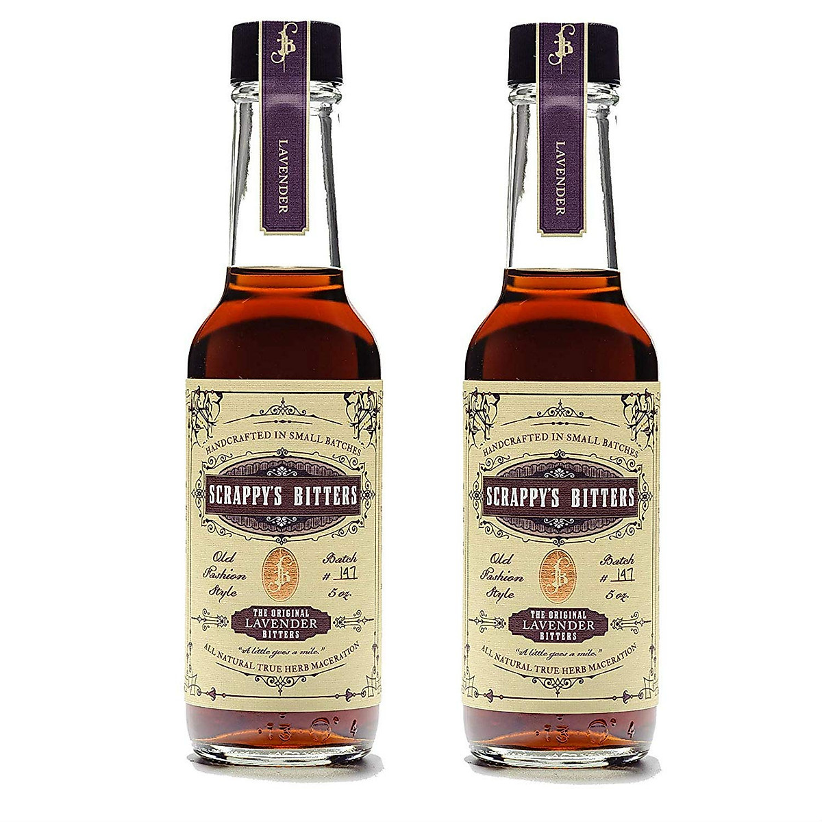 Scrappy's Bitters - Lavender, 5 oz - Organic Ingredients, Finest Herbs & Zests, No Extracts, Artificial Flavors, Chemicals or Dyes. Made in the USA! (Pack of 2)