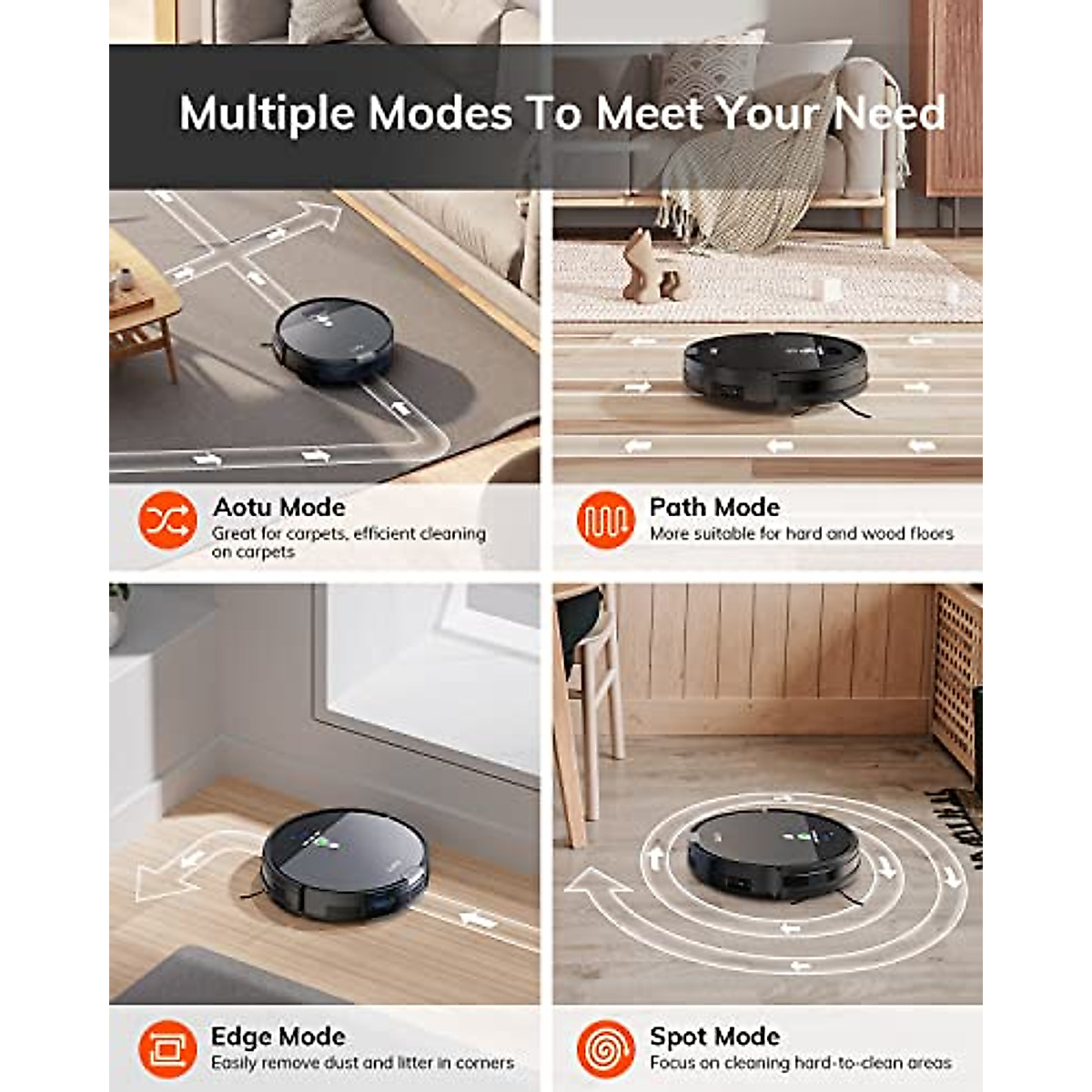 ILIFE Robot Vacuum and Mop Combo - 2000Pa Strong Suction Robotic Vacuum Cleaner with LCD Display - 750ML Dustbin Smart App Automatic Vacuum Cleaner Robot for Carpet Hardwood Floors Pet Hair (V8s Pro)