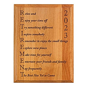 ThisWear Retirement Gifts Women Men Retirement 2023 Retired Poem Retirement Gift Ideas Coworker 7x9 Oak Wood Engraved Plaque Wood