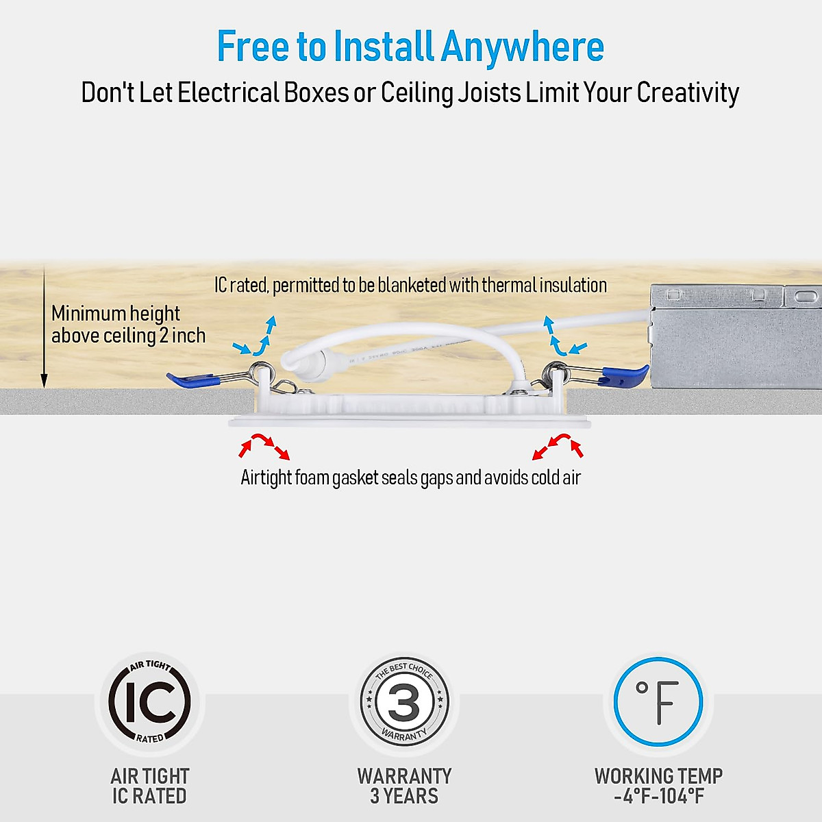 TORCHSTAR 16-Pack Ultra-Thin LED Recessed Lighting 4 Inch 5CCT with Junction Box, Aluminum, 2700K-5000K Selectable, 10W Dimmable Slim LED Downlight, 700LM High Brightness, ETL & Energy Star