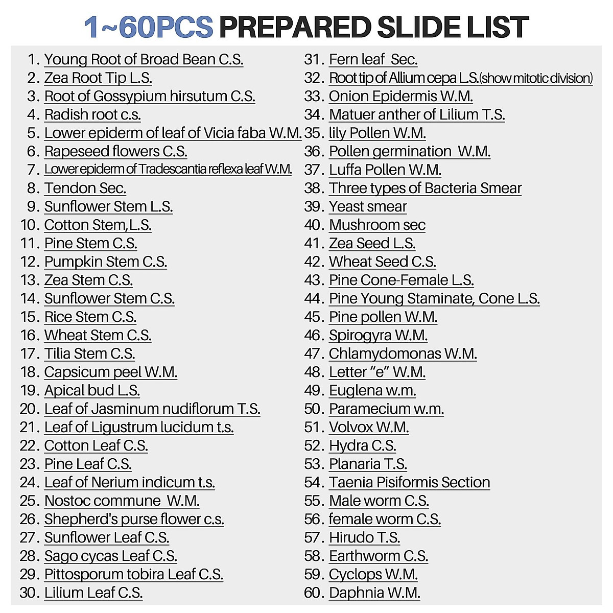 120Pcs Prepared Microscope Slides Animals Insects Plants Bacterial Sample Biological Slide Specimen for Kids Students Adults, for Science Study and Education