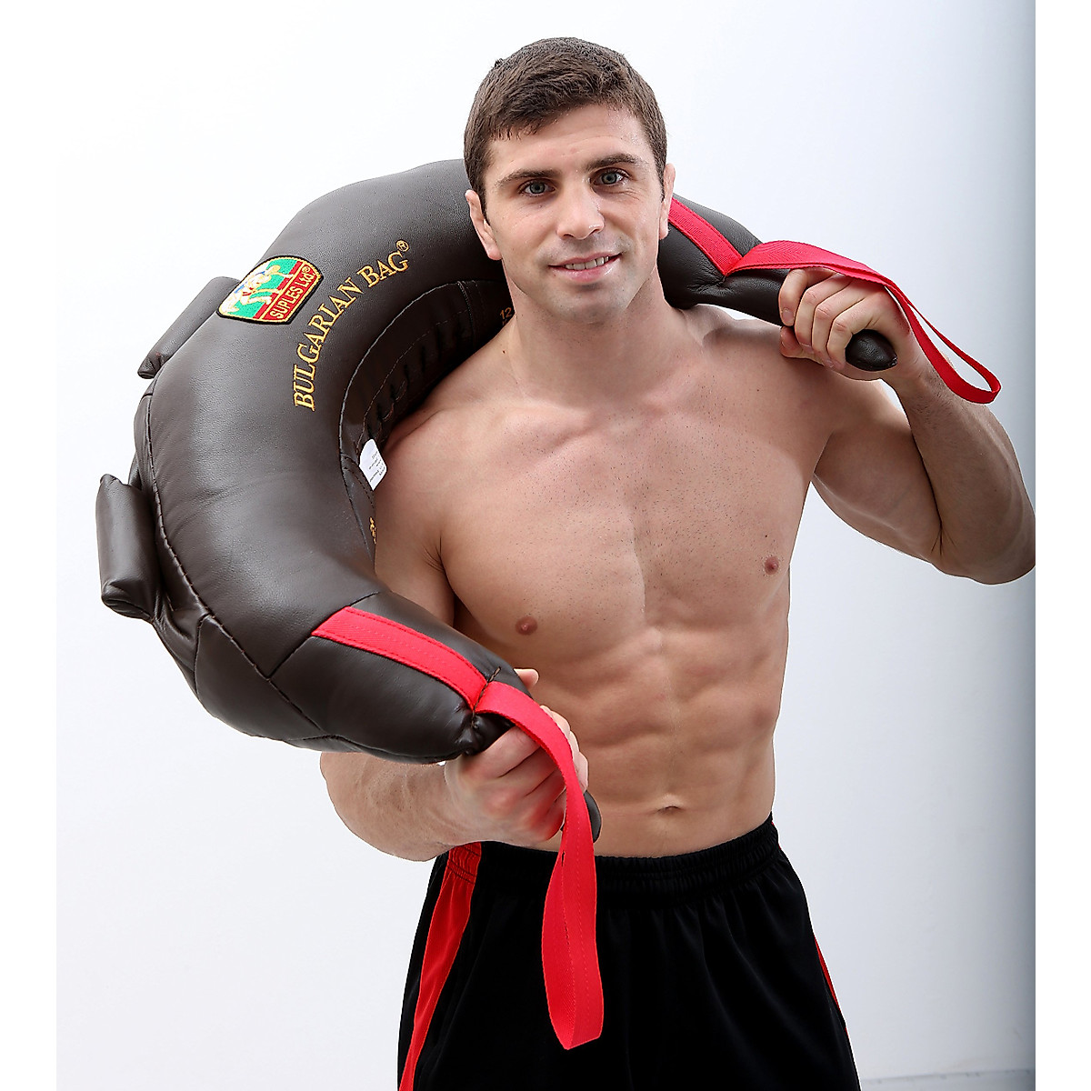 Bulgarian Bag Suples Original - Leather Size M(26lbs), Made by Suples, Including The Instructional Video from The Inventor Coach Ivan Ivanov (Wrestling, Fitness)