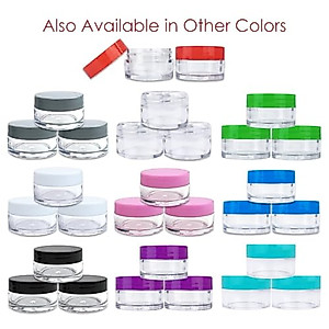 Beauticom 20 gram/20ml Empty Clear Small Round Travel Container Jar Pots with Lids for Make Up Powder, Eyeshadow Pigments, Lotion, Creams, Lip Balm, Lip Gloss, Samples (12 Pieces, Gray)