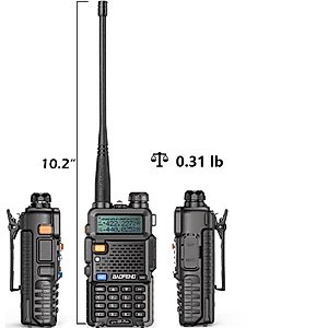 Baofeng UV-5RPro 8W 2Pack Ham Radio Two Way Radio More Radio Case One Programming Cable