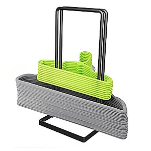 Hanger Organizer Stacker Clothes Storage Stand for Laundry Room Closet Space Saving Sturdy Adult Baby Clothes Rack Holder Black Holds up 90 Wire Hangers