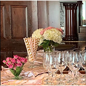 100 packs of gold mixed paper straws biodegradable drink milkshake juice smoothies coffee cocktail drinks birthday baby shower wedding party Wedding bar supplies decor