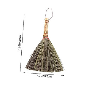 COOLHIYA Hand Broom Household Brooms Dust Removing Broom Sorghum Grass Cleaning Supplies