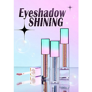 ABELYN 10 Colors Glitter Liquid Eyeshadow Makeup Set Long Lasting Highly Pigmented Liquid Eye Shadow Shimmer Metallic Shining Sparkly Eyeshadow Cosmetics