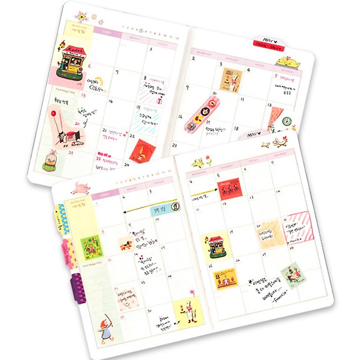 ALIMITOPIA Adhesive Sticker,12 Sheets(240pcs) Stamp Shape DIY Decorative Paper Paster Ornament Mark