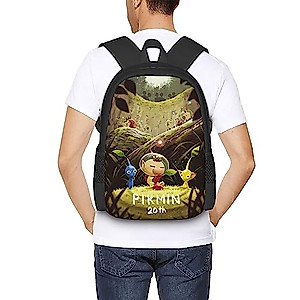 RACEK Lightweight Laptop Backpack Pik-min Rucksack 3D Printed Anime Travel Casual Adjustable Straps Daypack For Men Women