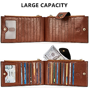 BOSTANTEN Leather Wallets budle Small Crpssbody bags fo women Brown with Black