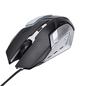 Zyyini Wired Gaming Mouse, S150 USB 3 Buttons 1600DPI Wired Optical Mice,Office Business Gaming LED Glowing Mouse,for Laptop/Computer/Notebook/Tablet(Black)